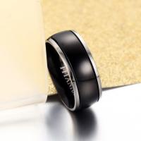 China Fashion Accessories Black Plating Solid Titanium Band High Polished Titanium Ring Jewelry Titanium Wedding Ring Tr1997 for sale