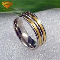 China IP Gold Plated Jewelry Ring Wedding Band Promise Ring for Men and Women Titanium Ring Tr1922 for sale