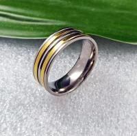 China IP Gold Plated Jewelry Ring Wedding Band Promise Ring for Men and Women Titanium Ring Tr1922 for sale
