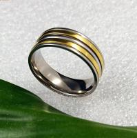 China IP Gold Plated Jewelry Ring Wedding Band Promise Ring for Men and Women Titanium Ring Tr1922 for sale