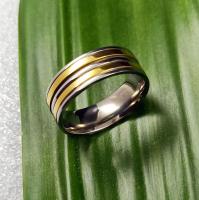 China IP Gold Plated Jewelry Ring Wedding Band Promise Ring for Men and Women Titanium Ring Tr1922 for sale