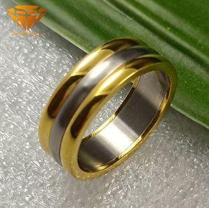 China Factory Wholesale IP Gold Plated Stainless Steel Jewelry Titanium Ring for Men and Women Tr1923 for sale