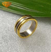 China Factory Wholesale IP Gold Plated Stainless Steel Jewelry Titanium Ring for Men and Women Tr1923 for sale