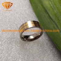 China IP Gold Plated Jewelry Ring Titanium Wedding Tungsten Band Polished Titanium Ring Tr1924 for sale