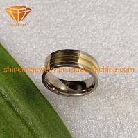 China IP Gold Plated Jewelry Ring Titanium Wedding Tungsten Band Polished Titanium Ring Tr1924 for sale