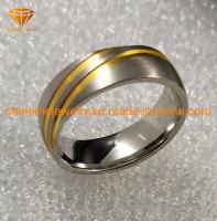 China Gold Color Groove Stainless Steel Jewelry Titanium Ring Titanium Jewelry Rings Tr1929 for sale