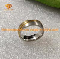China Gold Color Groove Stainless Steel Jewelry Titanium Ring Titanium Jewelry Rings Tr1929 for sale