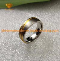 China Gold Color Groove Stainless Steel Jewelry Titanium Ring Titanium Jewelry Rings Tr1929 for sale