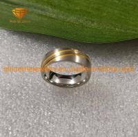 China Gold Color Groove Stainless Steel Jewelry Titanium Ring Titanium Jewelry Rings Tr1929 for sale