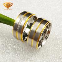 China High End IP Gold Diamonds Tungsten Ring Titanium Jewelry Titanium Wedding Band Tr1907 for sale