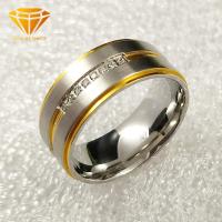 China High End IP Gold Diamonds Tungsten Ring Titanium Jewelry Titanium Wedding Band Tr1907 for sale