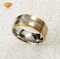 China High End IP Gold Diamonds Tungsten Ring Titanium Jewelry Titanium Wedding Band Tr1907 for sale