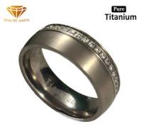 China Silver Jewelry Tungsten Ring Titanium Jewelry Pure Titanium CZ Ring Jewelry Tr1949 for sale