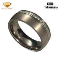 China Silver Jewelry Tungsten Ring Titanium Jewelry Pure Titanium CZ Ring Jewelry Tr1949 for sale