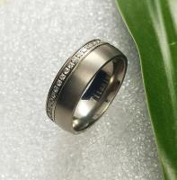 China Silver Jewelry Tungsten Ring Titanium Jewelry Pure Titanium CZ Ring Jewelry Tr1949 for sale