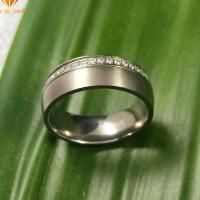 China Silver Jewelry Tungsten Ring Titanium Jewelry Pure Titanium CZ Ring Jewelry Tr1949 for sale