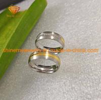 China Wholesale Comfortable Titanium Ring Inlay 15PCS Gemstones and IP Gold Titanium Wedding Band for sale