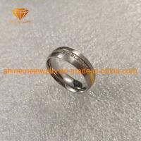 China Wholesale Comfortable Titanium Ring Inlay 15PCS Gemstones and IP Gold Titanium Wedding Band for sale