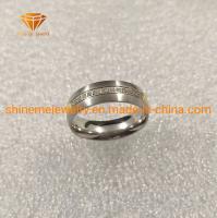 China Wholesale Comfortable Titanium Ring Inlay 15PCS Gemstones and IP Gold Titanium Wedding Band for sale