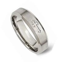 China New High Quality 6mm Pure Titanium Ring Simple Cross Fashion Ring for Men Tr4225 for sale