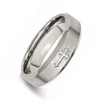 China New High Quality 6mm Pure Titanium Ring Simple Cross Fashion Ring for Men Tr4225 for sale