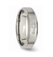 China New High Quality 6mm Pure Titanium Ring Simple Cross Fashion Ring for Men Tr4225 for sale