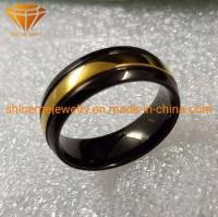 China G23 Titanium Jewelry High Quality Tungsten Rings Black and Gold Plating Titanium Ring Tr1930 for sale