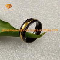 China G23 Titanium Jewelry High Quality Tungsten Rings Black and Gold Plating Titanium Ring Tr1930 for sale