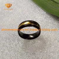 China G23 Titanium Jewelry High Quality Tungsten Rings Black and Gold Plating Titanium Ring Tr1930 for sale