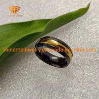 China G23 Titanium Jewelry High Quality Tungsten Rings Black and Gold Plating Titanium Ring Tr1930 for sale