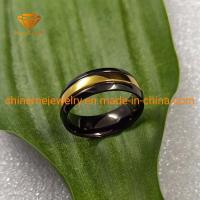 China G23 Titanium Jewelry High Quality Tungsten Rings Black and Gold Plating Titanium Ring Tr1930 for sale
