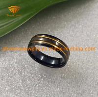 China Pure Titanium Jewelry Tungsten Rings Between Black and Gold Plating Titanium Wedding Ring Tr1931 for sale