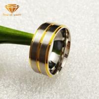 China Shineme High Quality Jewelry Pure Titanium Jewelry Between Silver and Gold Plating Titanium Wedding Band Tr1908 for sale