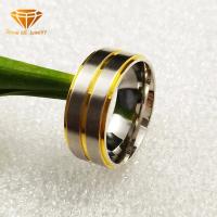 China Shineme High Quality Jewelry Pure Titanium Jewelry Between Silver and Gold Plating Titanium Wedding Band Tr1908 for sale