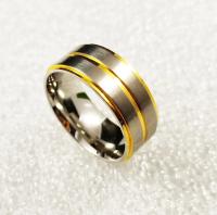 China Shineme High Quality Jewelry Pure Titanium Jewelry Between Silver and Gold Plating Titanium Wedding Band Tr1908 for sale