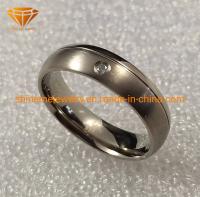 China Whole Titanium Wedding Ring with Gemstone CZ Ring for Men and Women Tr1992 for sale