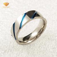 China Fashion Jewelry Titanium Body Jewelry Stainless Steel Jewelry IP Blue and Silver Titanium Wedding Ring Tr1988 for sale