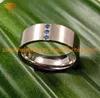 China Fashion Jewelry High Quality Jewelry Titanium Band 3PCS Blue CZ Titanium Ring for Men and Women Tr1968 for sale