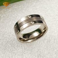 China Factory Wholesale High Quality Pure Titanium Jewelry CZ Titanium Wedding Ring Tr1958 for sale