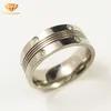 China Factory Wholesale High Quality Pure Titanium Jewelry CZ Titanium Wedding Ring Tr1958 for sale