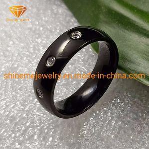 China Fashion Jewelry Black Plating 6mm Pure Titanium Engagement Bands Tr1934 for sale