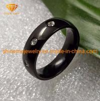 China Fashion Jewelry Black Plating 6mm Pure Titanium Engagement Bands Tr1934 for sale