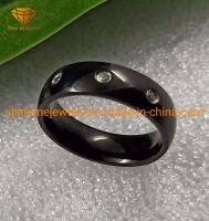 China Fashion Jewelry Black Plating 6mm Pure Titanium Engagement Bands Tr1934 for sale