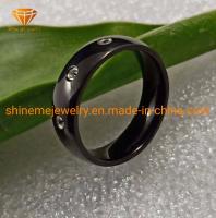 China Fashion Jewelry Black Plating 6mm Pure Titanium Engagement Bands Tr1934 for sale