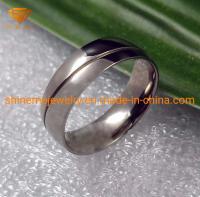 China Wholesale Titanium Jewelry Body Piercings Stainless Steel Ring Polished with Groove Titanium Ring Tr1915 for sale
