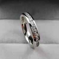 China Stainless Steel Jewelry Titanium Jewelry Full Circle Gemstones 3.5mm Fashion Ring SSR2053 for sale