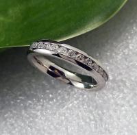 China Stainless Steel Jewelry Titanium Jewelry Full Circle Gemstones 3.5mm Fashion Ring SSR2053 for sale