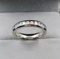 China Stainless Steel Jewelry Titanium Jewelry Full Circle Gemstones 3.5mm Fashion Ring SSR2053 for sale