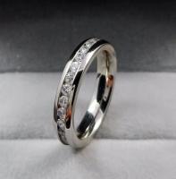 China Stainless Steel Jewelry Titanium Jewelry Full Circle Gemstones 3.5mm Fashion Ring SSR2053 for sale