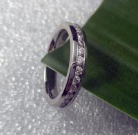 China Stainless Steel Jewelry Titanium Jewelry Full Circle Gemstones 3.5mm Fashion Ring SSR2053 for sale